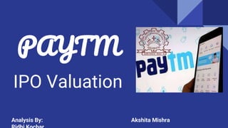 Paytm IPO valuation | PPTX