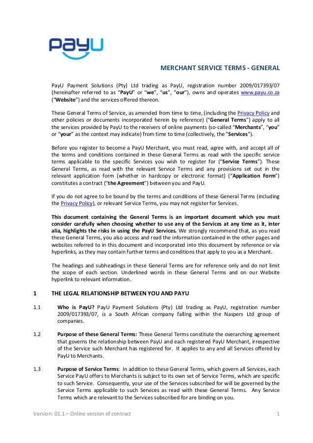 Merchant Service Terms