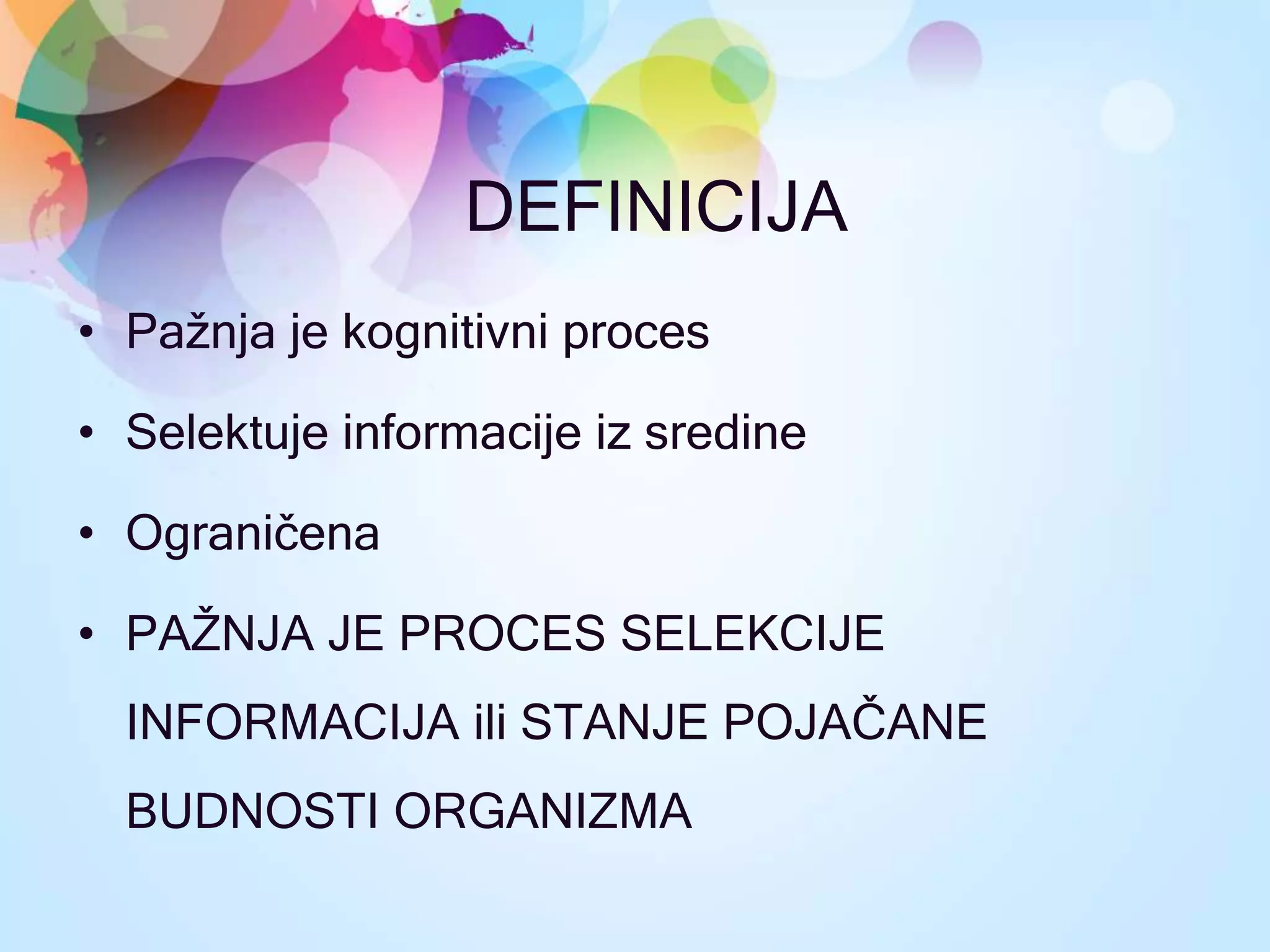 Paznja - psihički procesi | PPTX