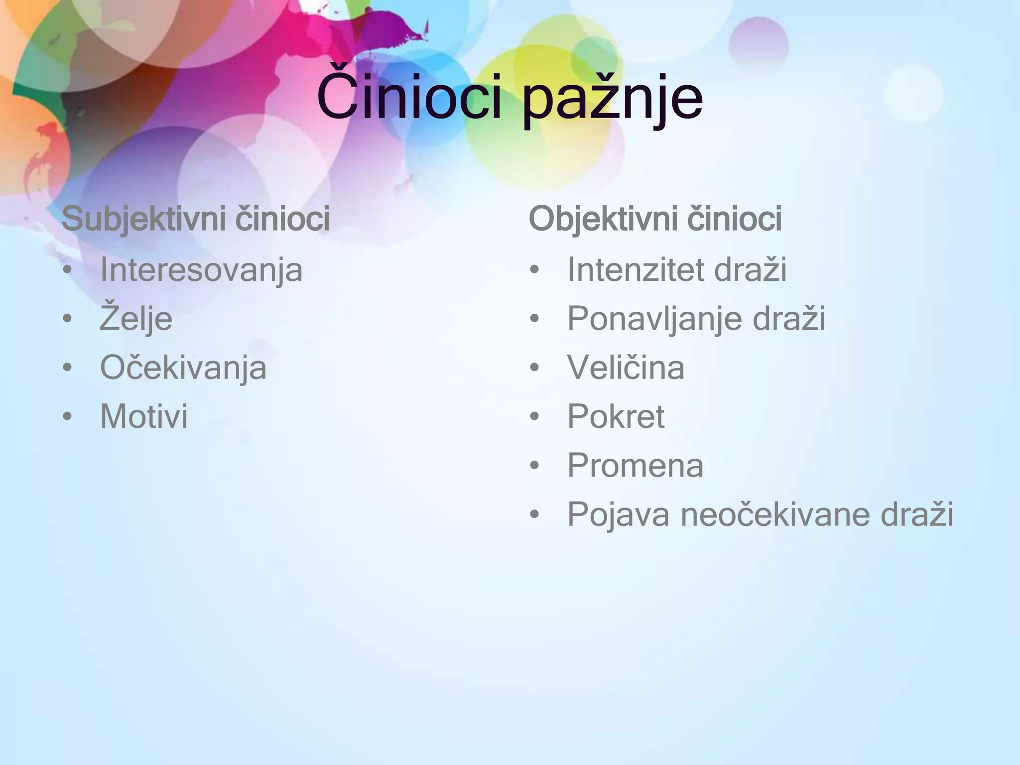 Paznja - psihički procesi | PPTX