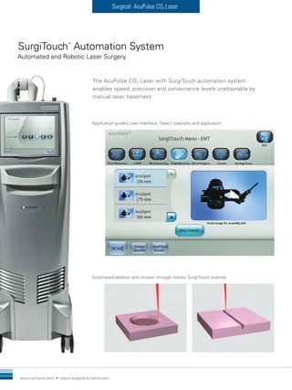 AcuPulse Co2 Laser with SurgiTouch Automation System | PDF | Robotics ...