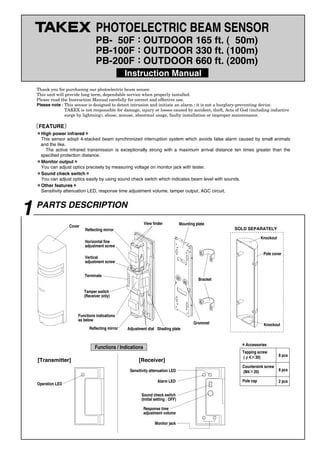 Takex PB-100F Instruction Manual | PDF