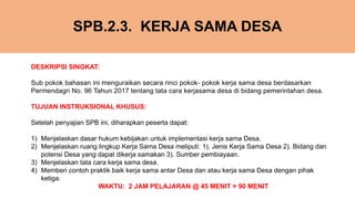 kerjasama desa by bina pemdes kemendagri | PPTX