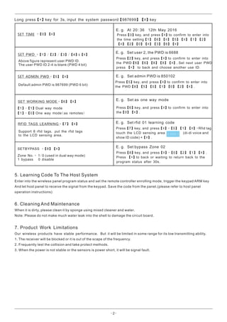 PB-503R Wireless alarm keypad | PDF