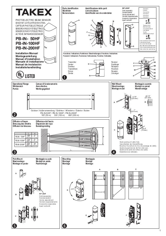 Takex PB-IN-200HF Instruction Manual