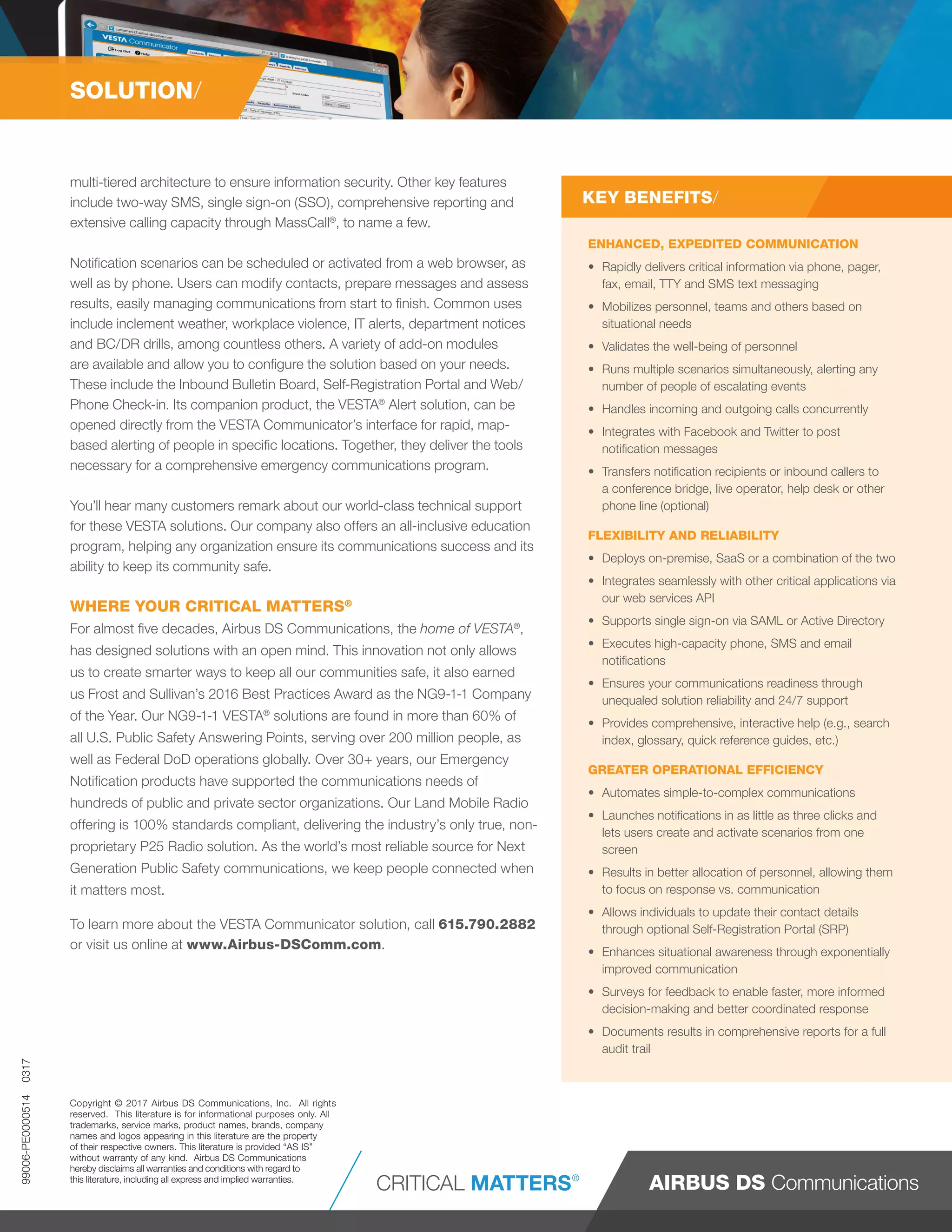 VESTA Communicator - Emergency Notification System | PDF