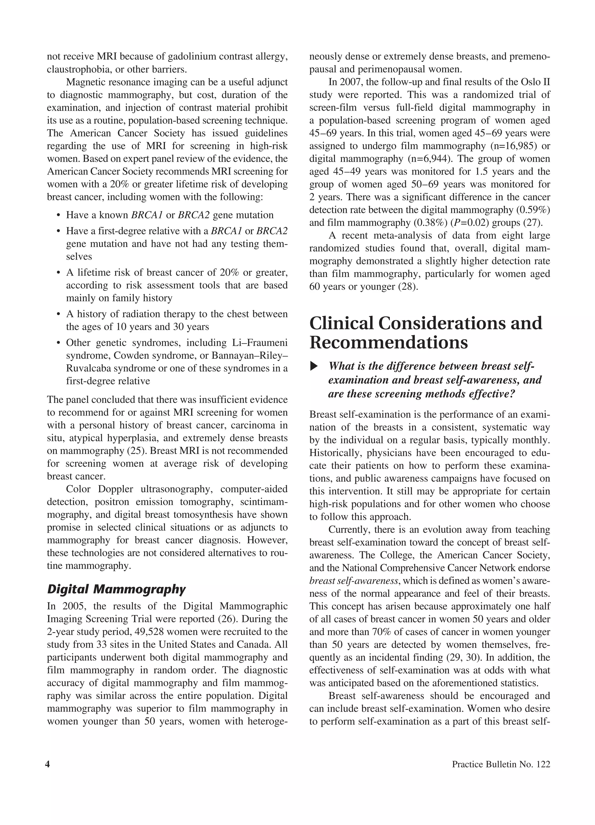 Breast Cancer Screening | PDF
