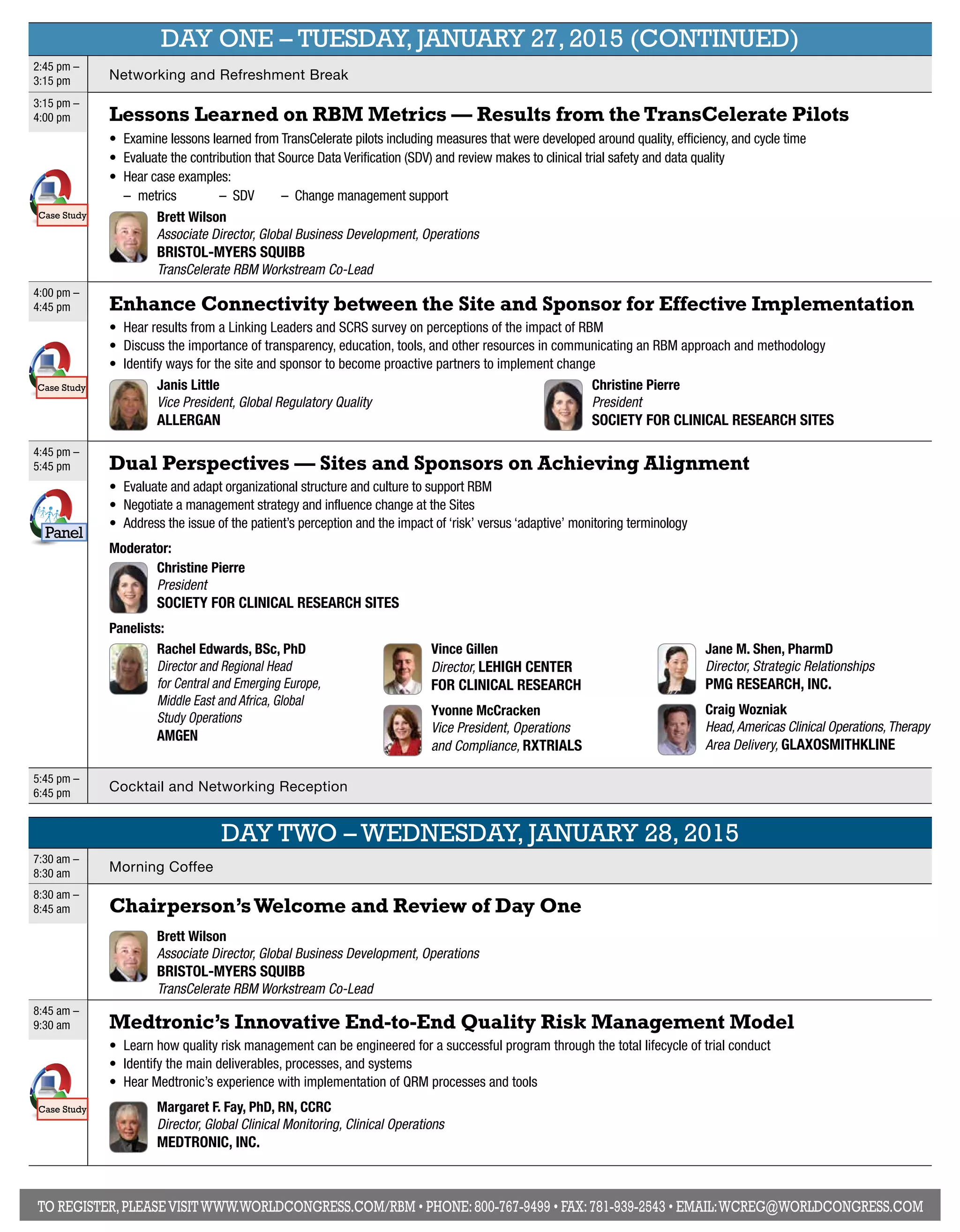 The World Congress Summit on Risk-Based Monitoring and the Quality Risk ...