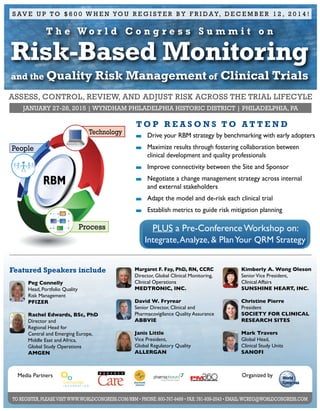 The World Congress Summit on Risk-Based Monitoring and the Quality Risk ...