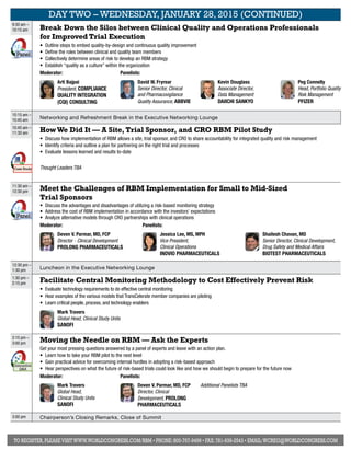 The World Congress Summit on Risk-Based Monitoring and the Quality Risk ...
