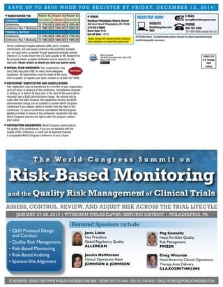 The World Congress Summit on Risk-Based Monitoring and the Quality Risk ...