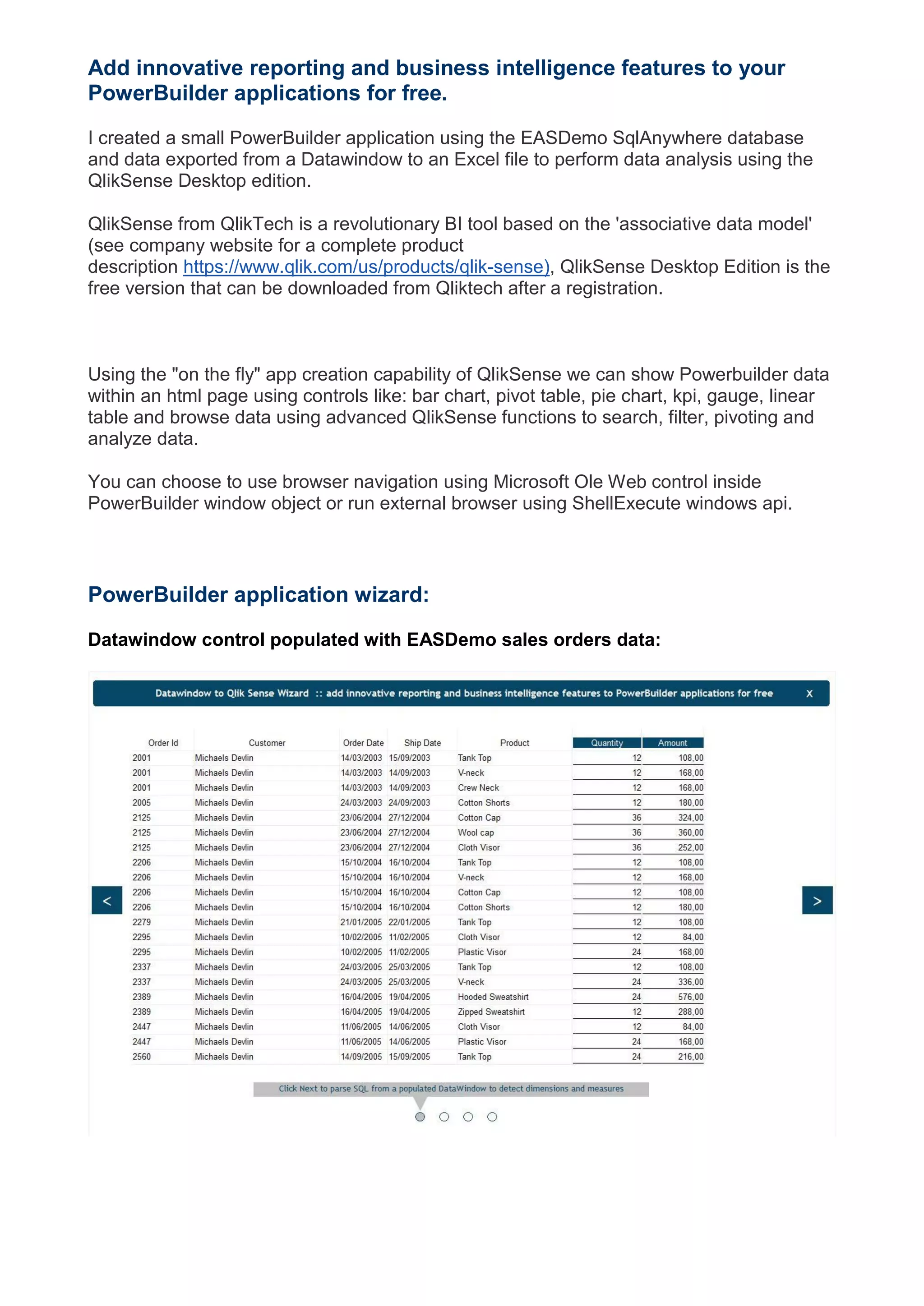 PowerBuilder to Qlik Sense Dashboard | PDF