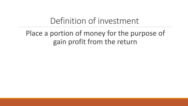 Pb601 introduction to investment | PPT