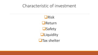 Pb601 introduction to investment | PPTX