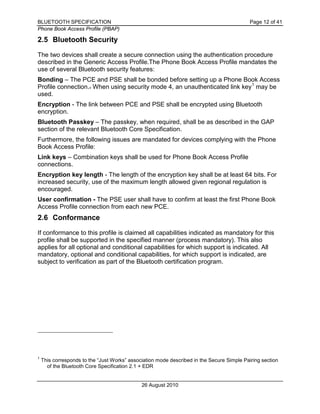 Blutooth profile | PDF | Operating Systems | Computer Software and Applications