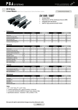 DX B Ironless Linear Motor - PBASystems | PDF
