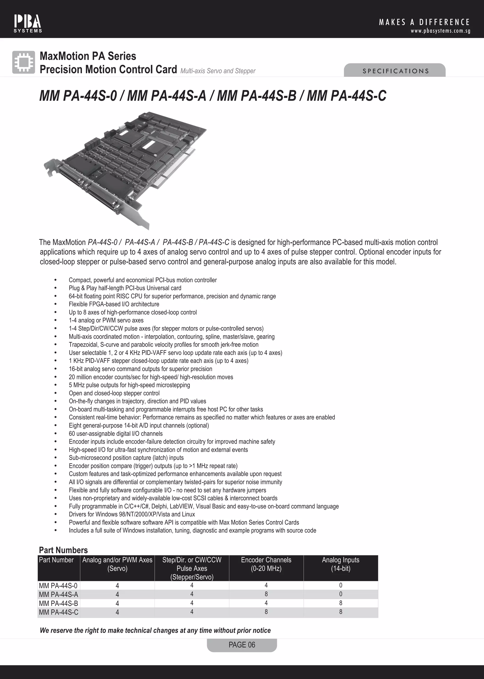 High-performance PC-based multi-axis motion control cards | PPT
