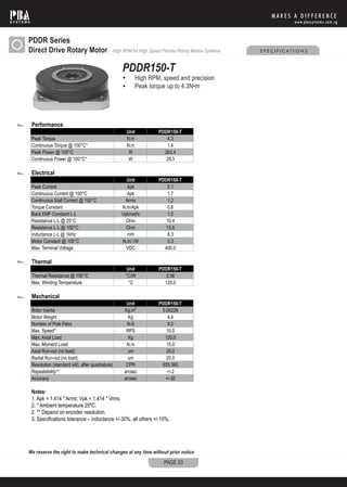 PDDR Direct Drive Rotary Motor | PDF