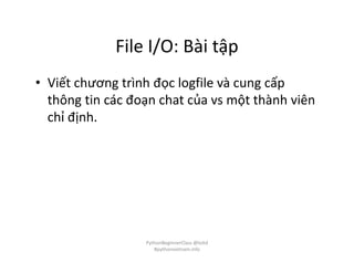 Python Beginner Class day-09-fileio | PDF