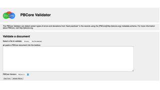 Pbcore workshop slides | PPTX