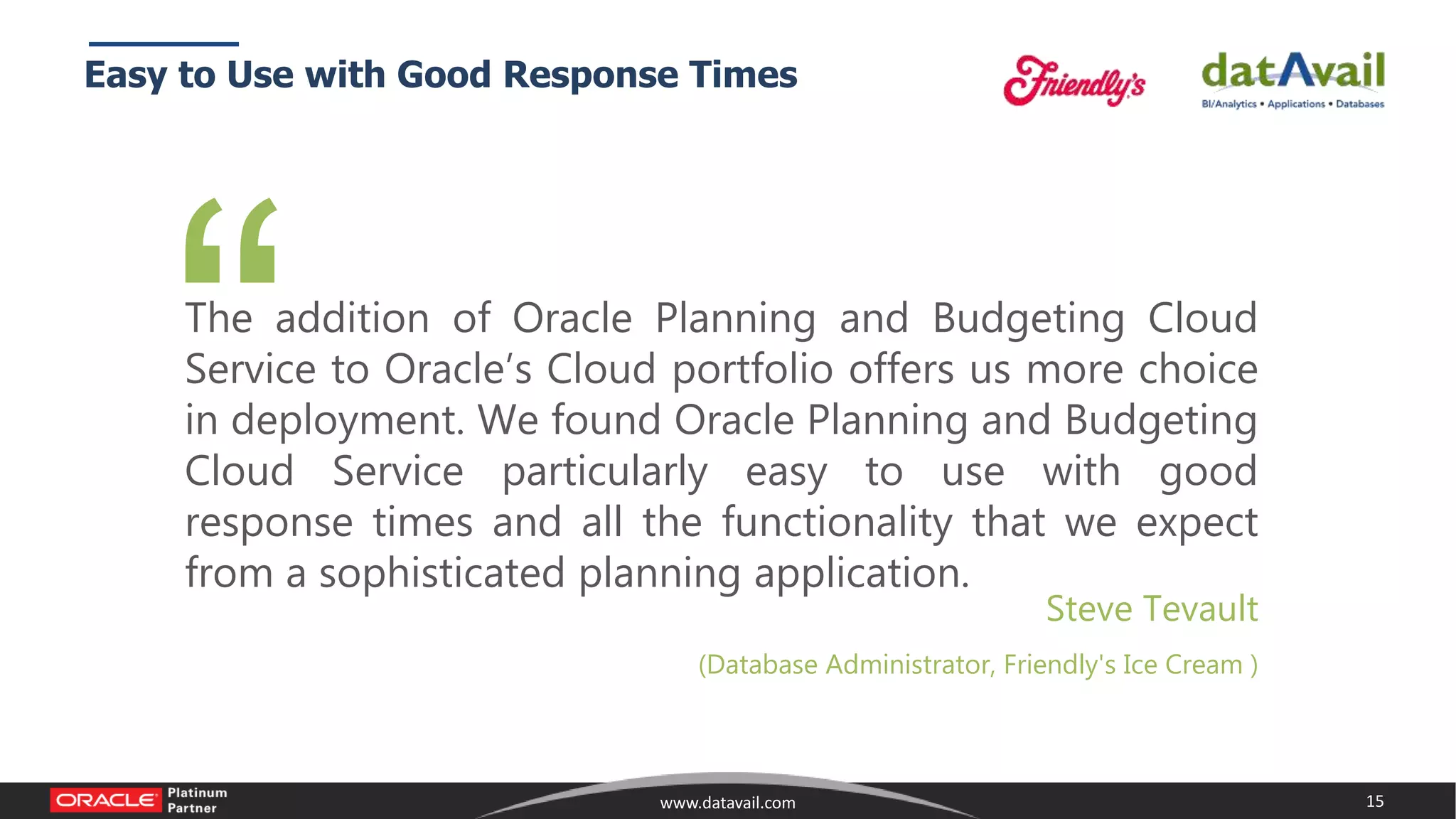Oracle Planning and Budgeting Cloud Service | PPTX