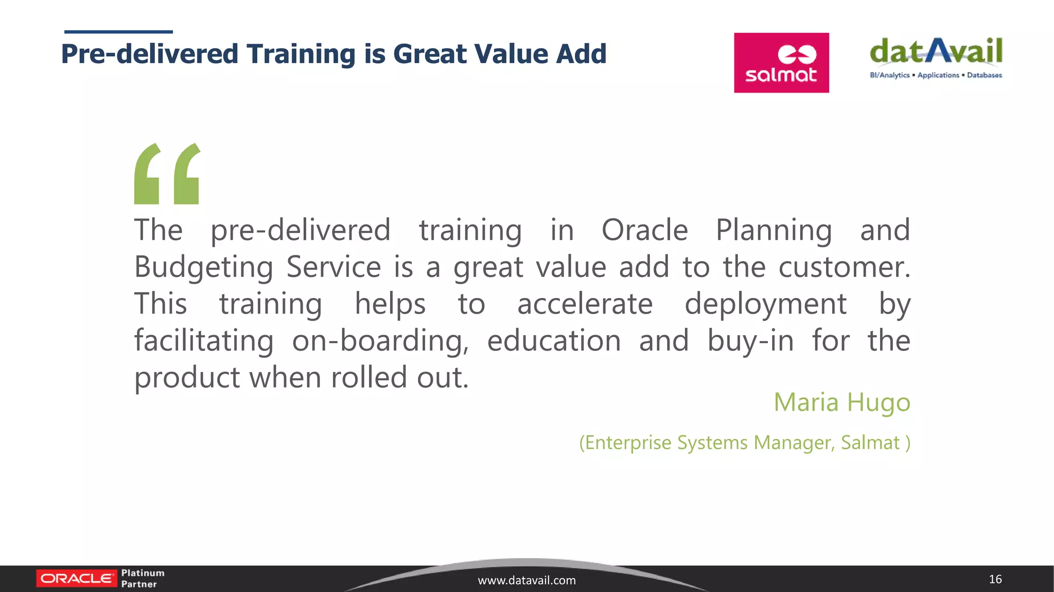 Oracle Planning and Budgeting Cloud Service | PPTX