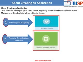 Oracle PBCS creating standard application | PDF
