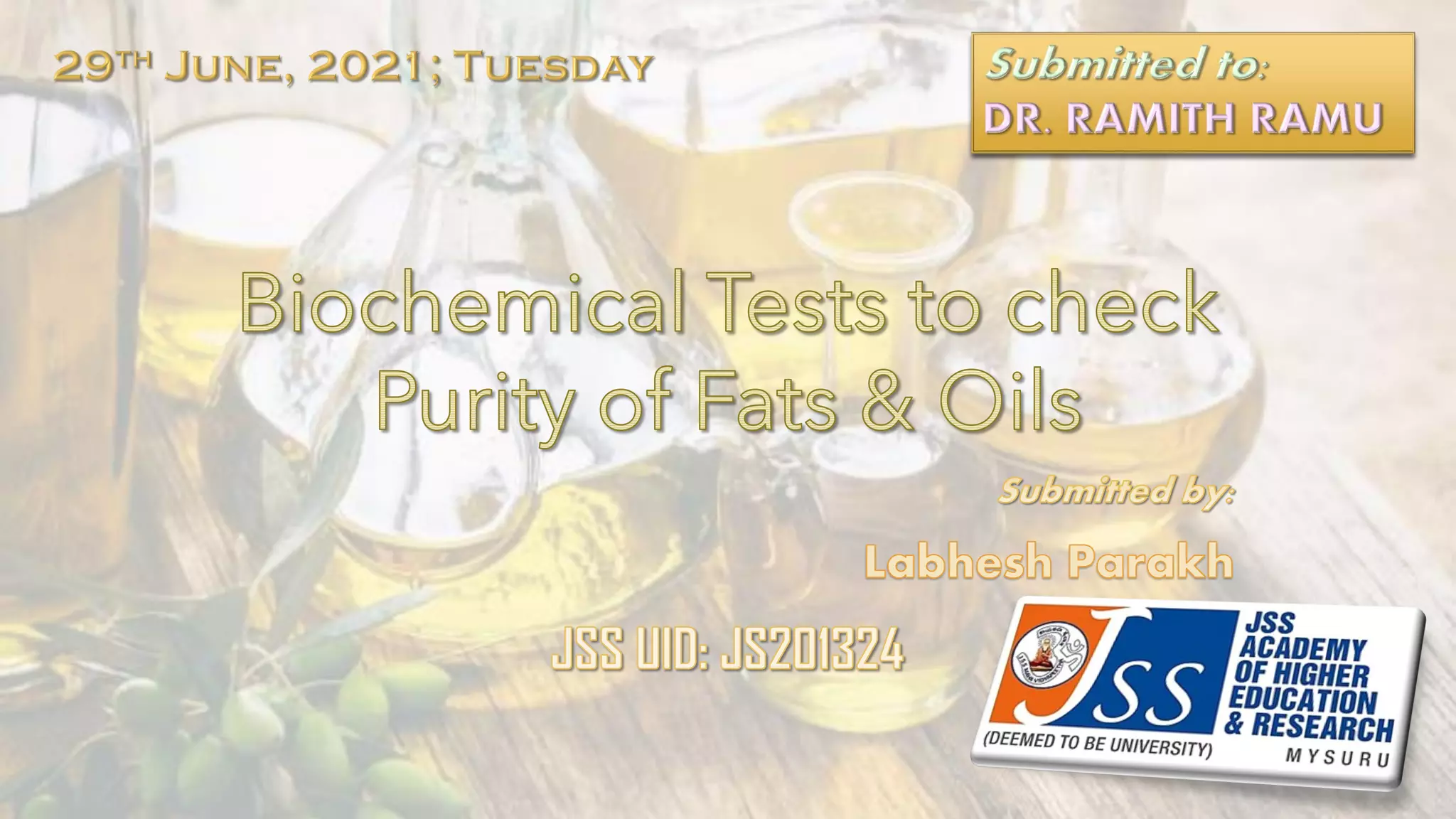Biochemical tests for fats & oils | PDF