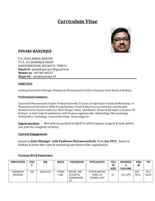 Pb cv for zsm east | DOC