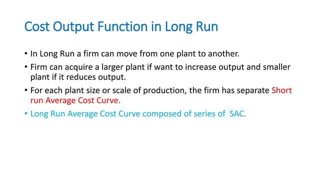 Long Run Cost Function | PPTX | Agriculture | Industries