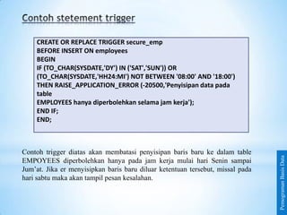 Pemrograman Basis Data "Trigger" | PPTX