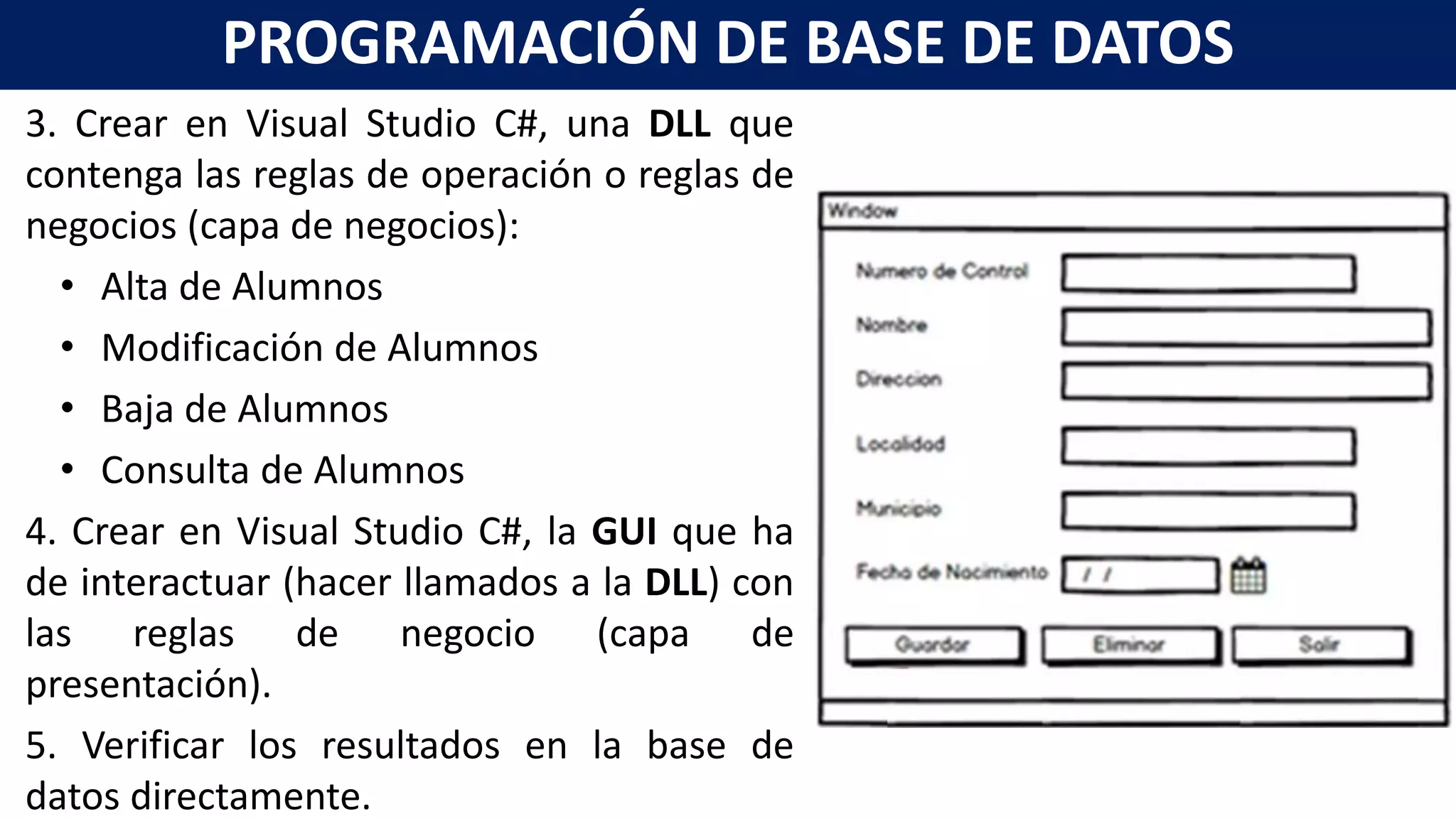 Programación de Base de Datos - Unidad II: Aplicaciones con ...