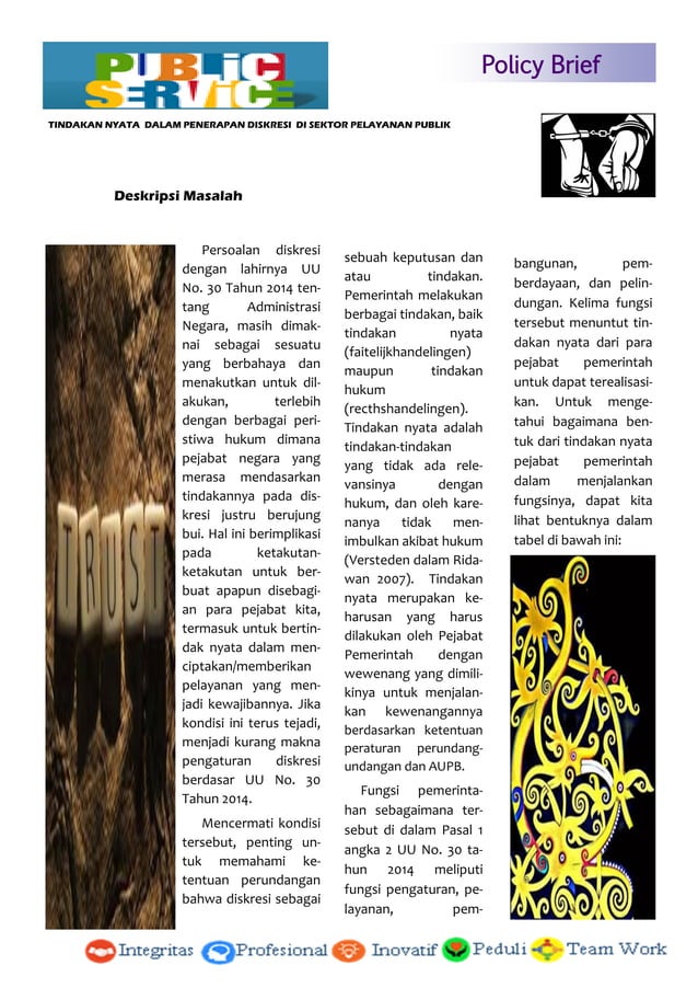 Policy Brief 2016 (Diskresi) | PDF