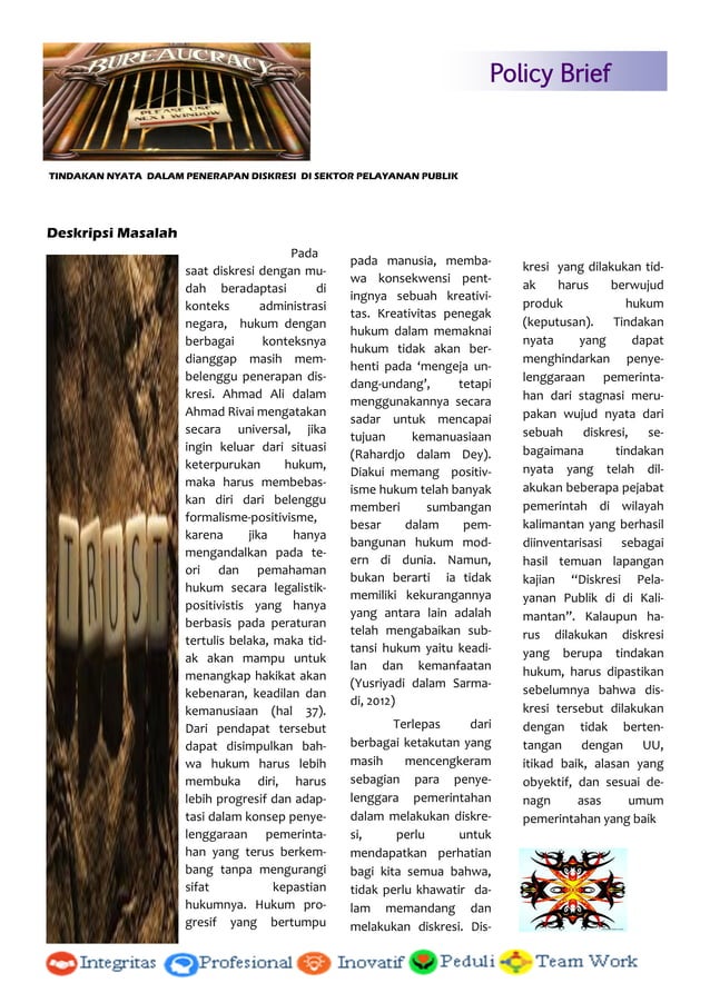 Policy Brief 2016 (Diskresi) | PDF