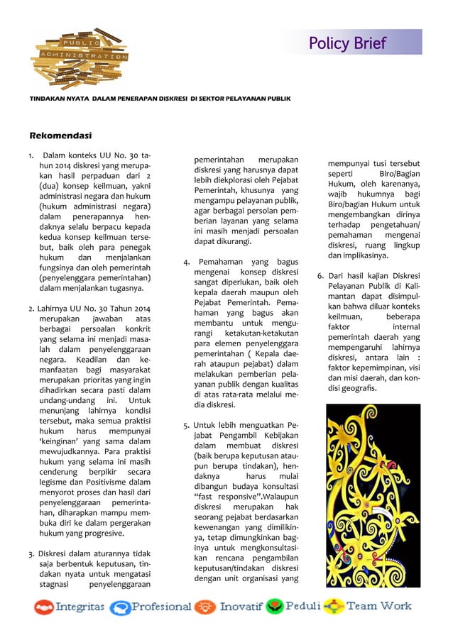 Policy Brief 2016 (Diskresi) | PDF