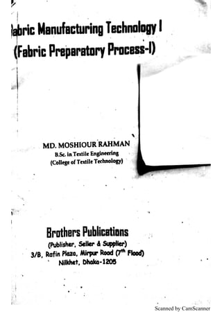 Fabric Manufacturing I Short notes | PDF