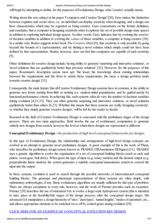 P bentley: aspects of evolutionary design by computers | PDF