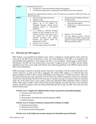 United Nations Peacebuilding Fund (PBF) Guidelines on application and use of funds April 2014 | PDF