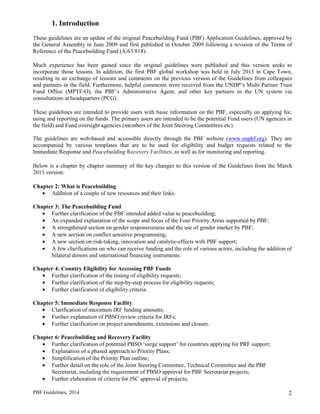 United Nations Peacebuilding Fund (PBF) Guidelines on application and use of funds April 2014 | PDF