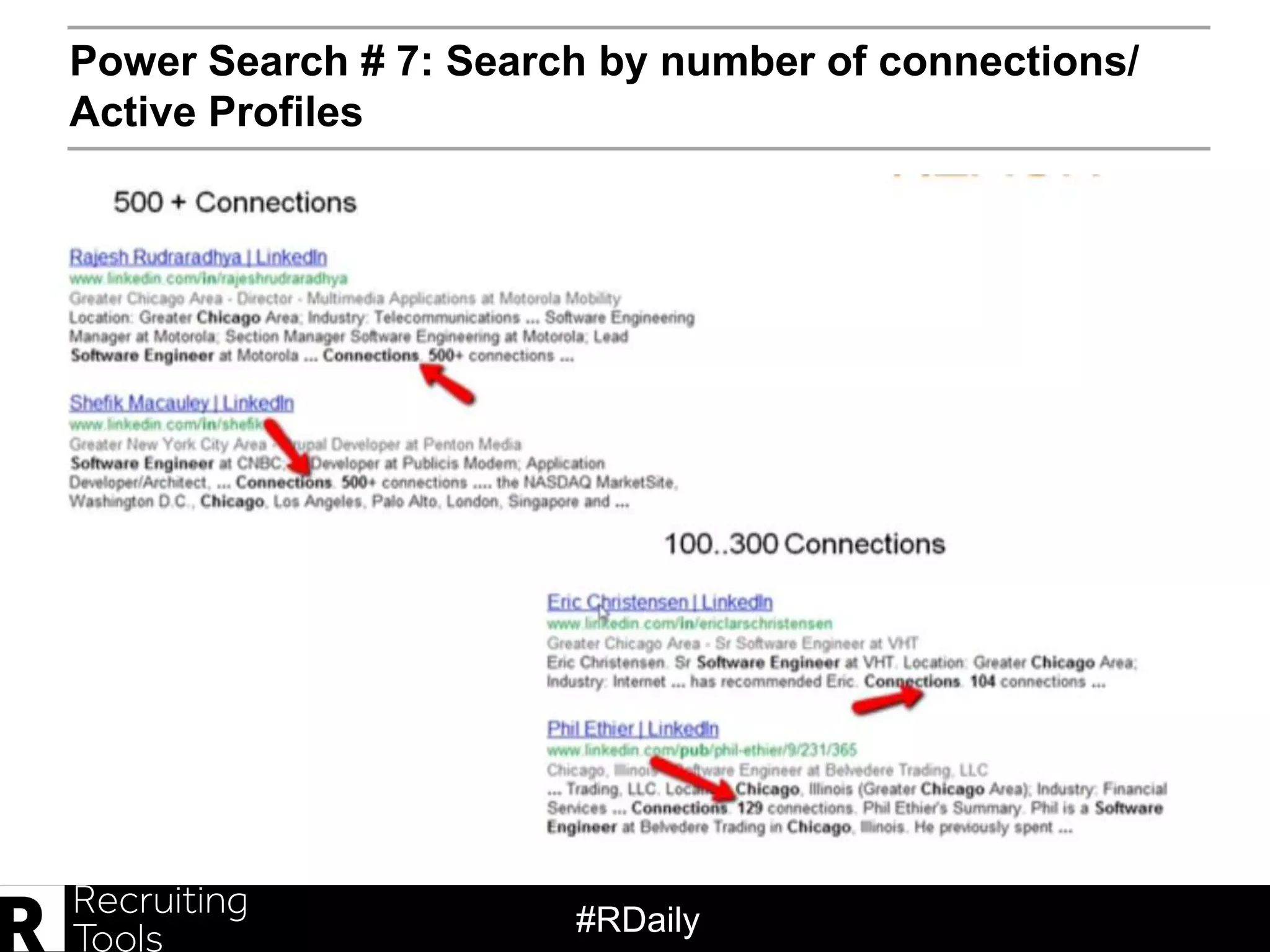 Power Search #7 Search by number of connections active profiles | PPTX ...