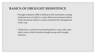 morphological and physiological characters changes - Drought Resistence ...