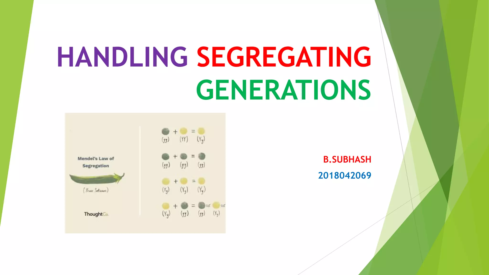 HANDLING OF SEGREGATING GENERATIONS | PPTX