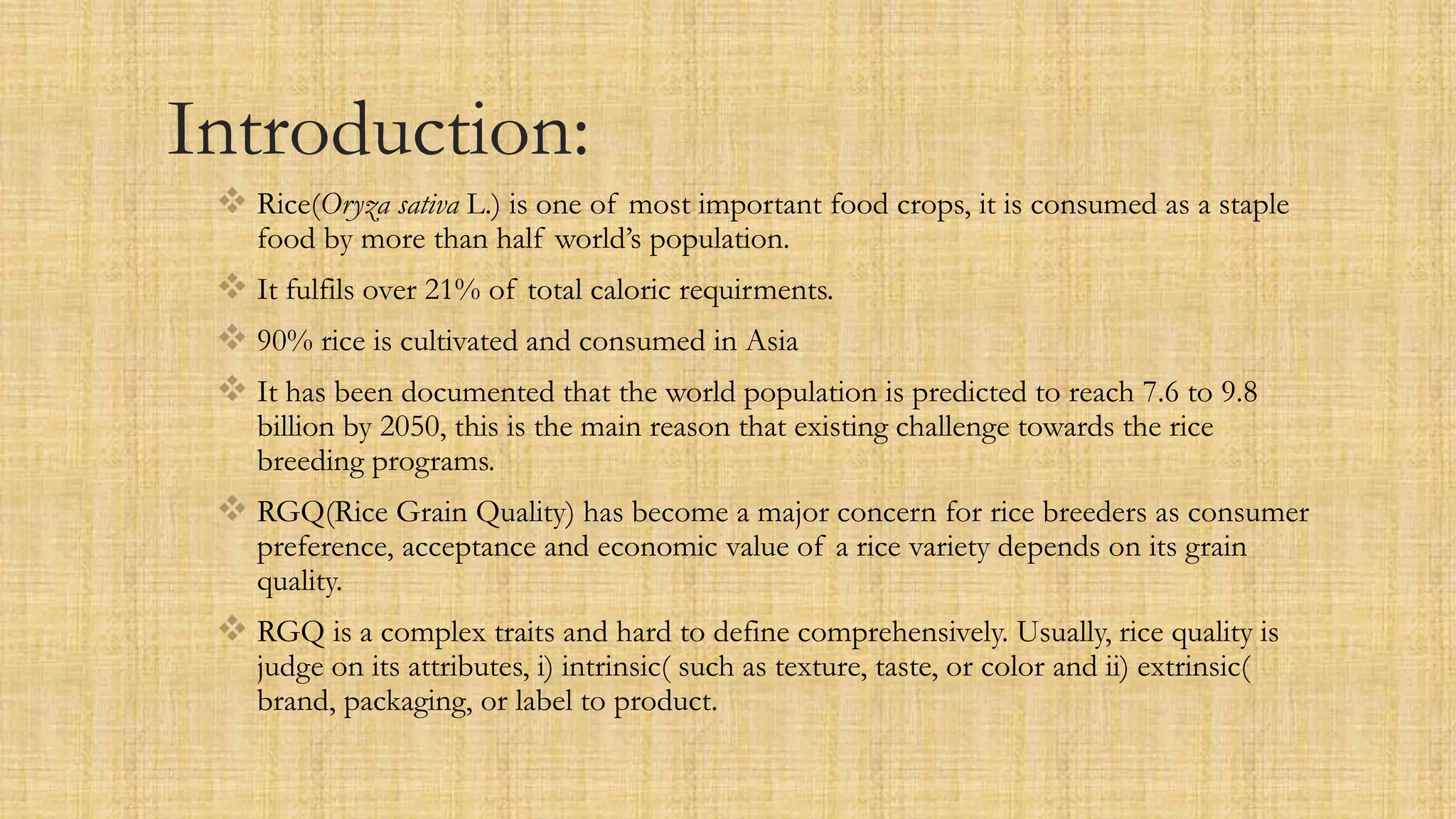 Rice Grain Quality parameters and Determination Tools | PPTX