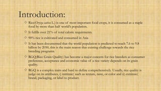 Rice Grain Quality parameters and Determination Tools | PPTX