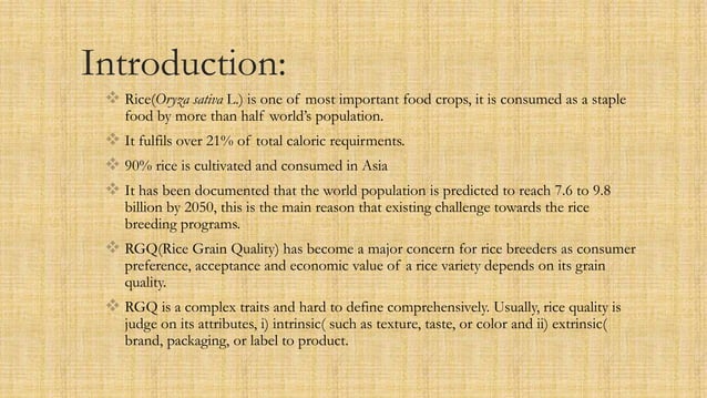 Rice Grain Quality parameters and Determination Tools | PPTX ...