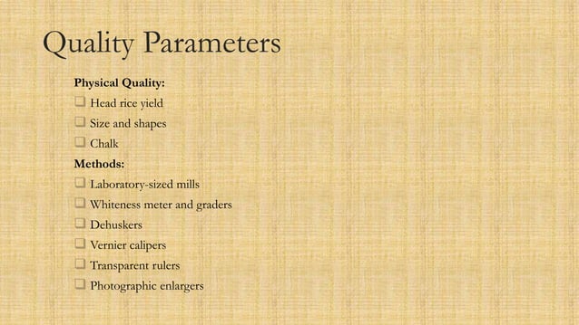 Rice Grain Quality parameters and Determination Tools | PPTX ...