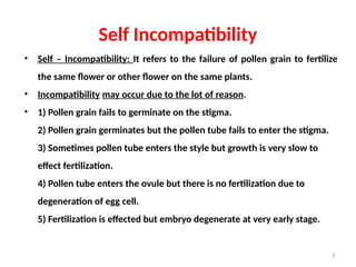 PBG 301 Lec 6 Self Incompatibility.pptx praveen | PPT