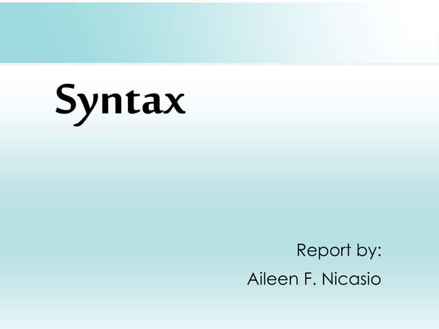 Syntax.english 12 | PPT