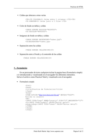 Prácticas en HTML | PDF