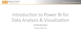 Introduction to Power BI for Data Analysis and Visualization | PPTX